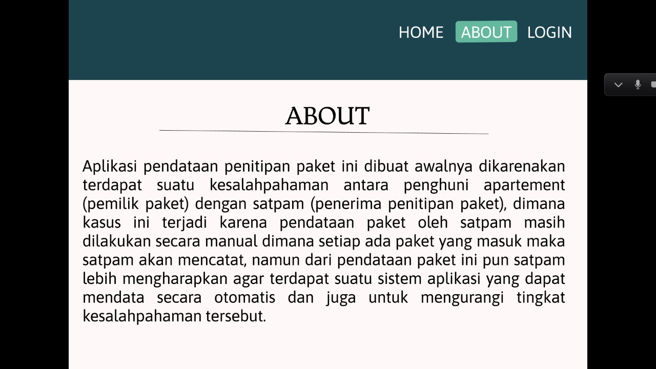 SI4304 - APLIKASI PENITIPAN PAKET | Devpost