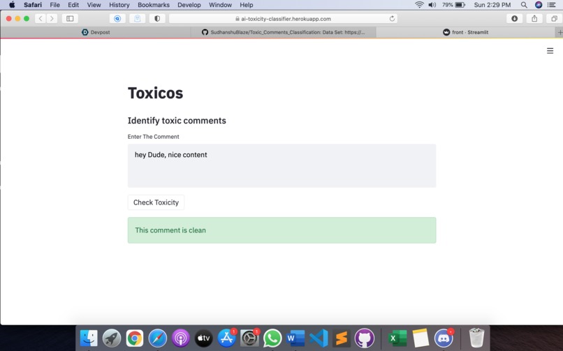 Toxic Comments Classifier | Devpost