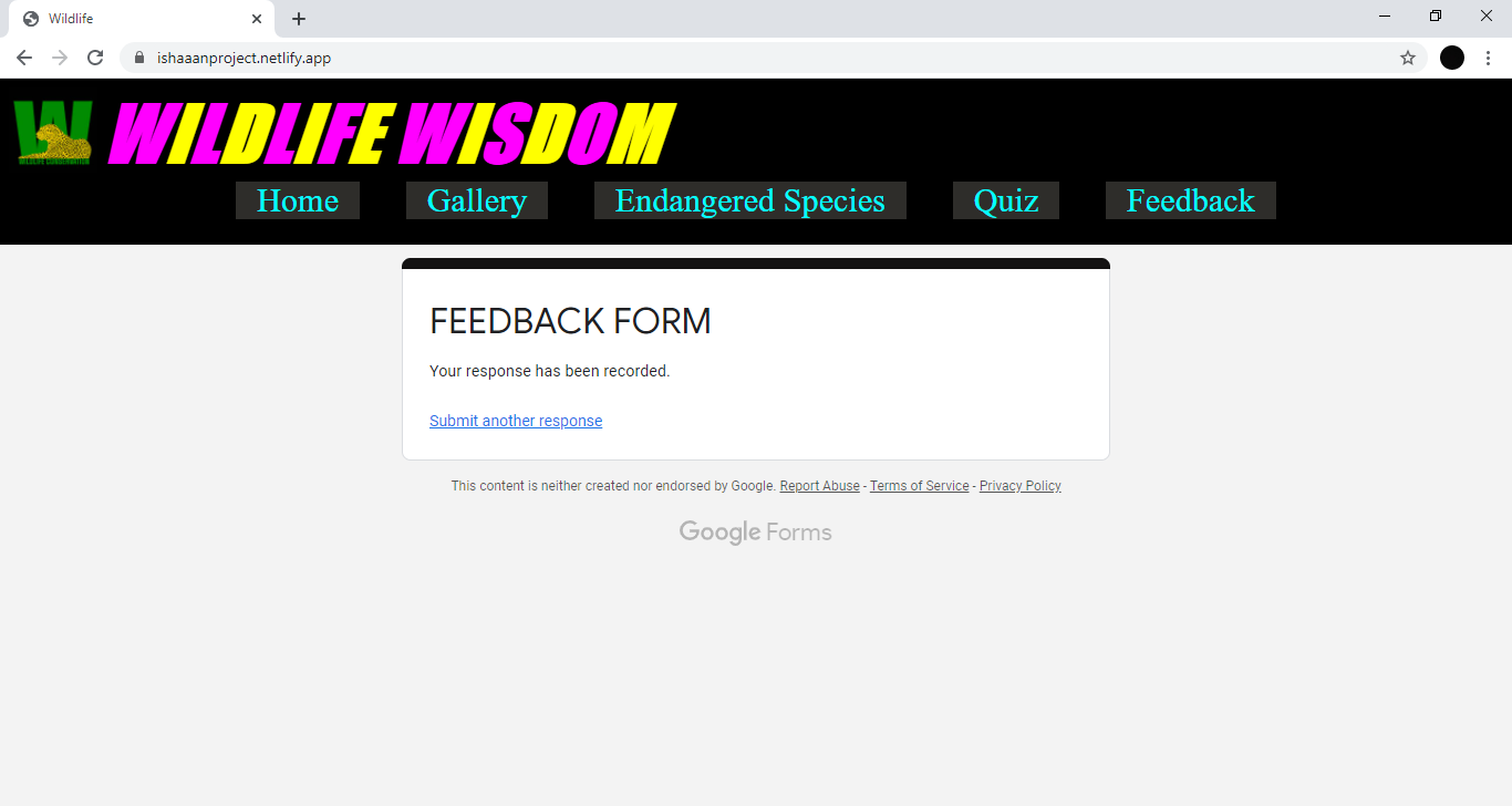 Wildlife Wisdom Website | Devpost