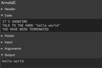 Hello World in AronaldC | Devpost