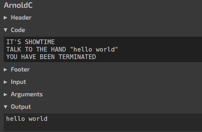Hello World In Aronaldc Devpost