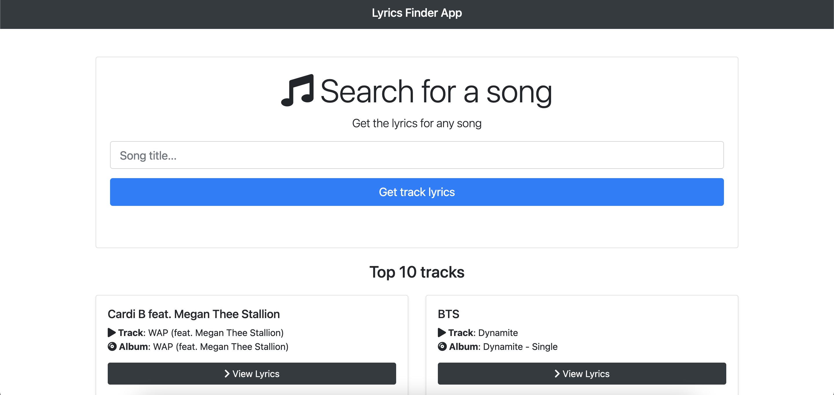 Lyrics Finder App Devpost Lyrics Finder App Devpost