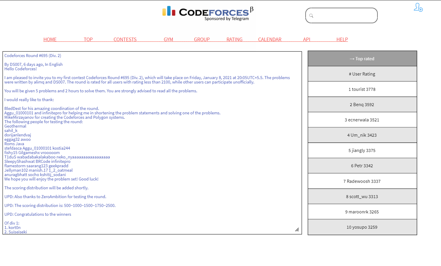Codeforces Redesign | Devpost