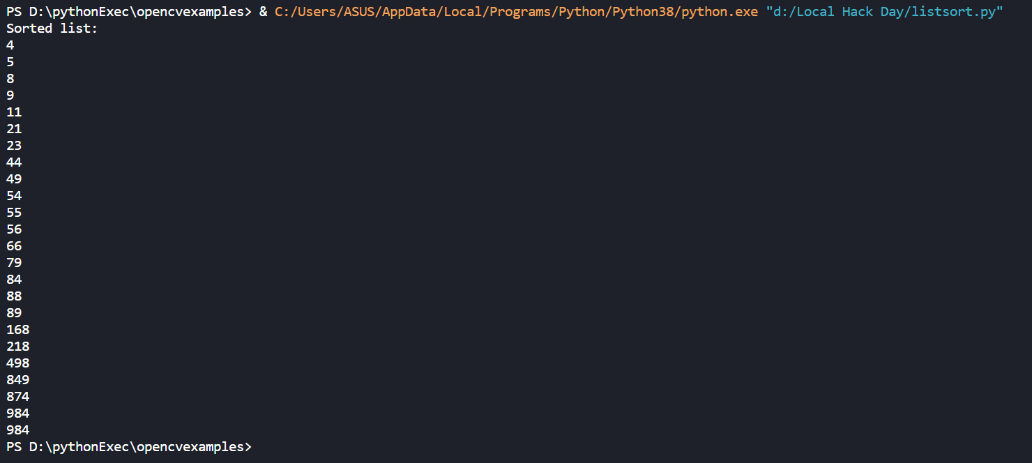 Sort a list in python | Devpost