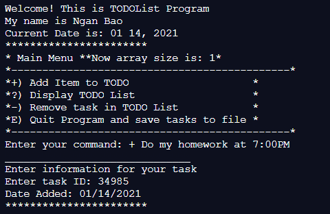 My Todo list Program | Devpost