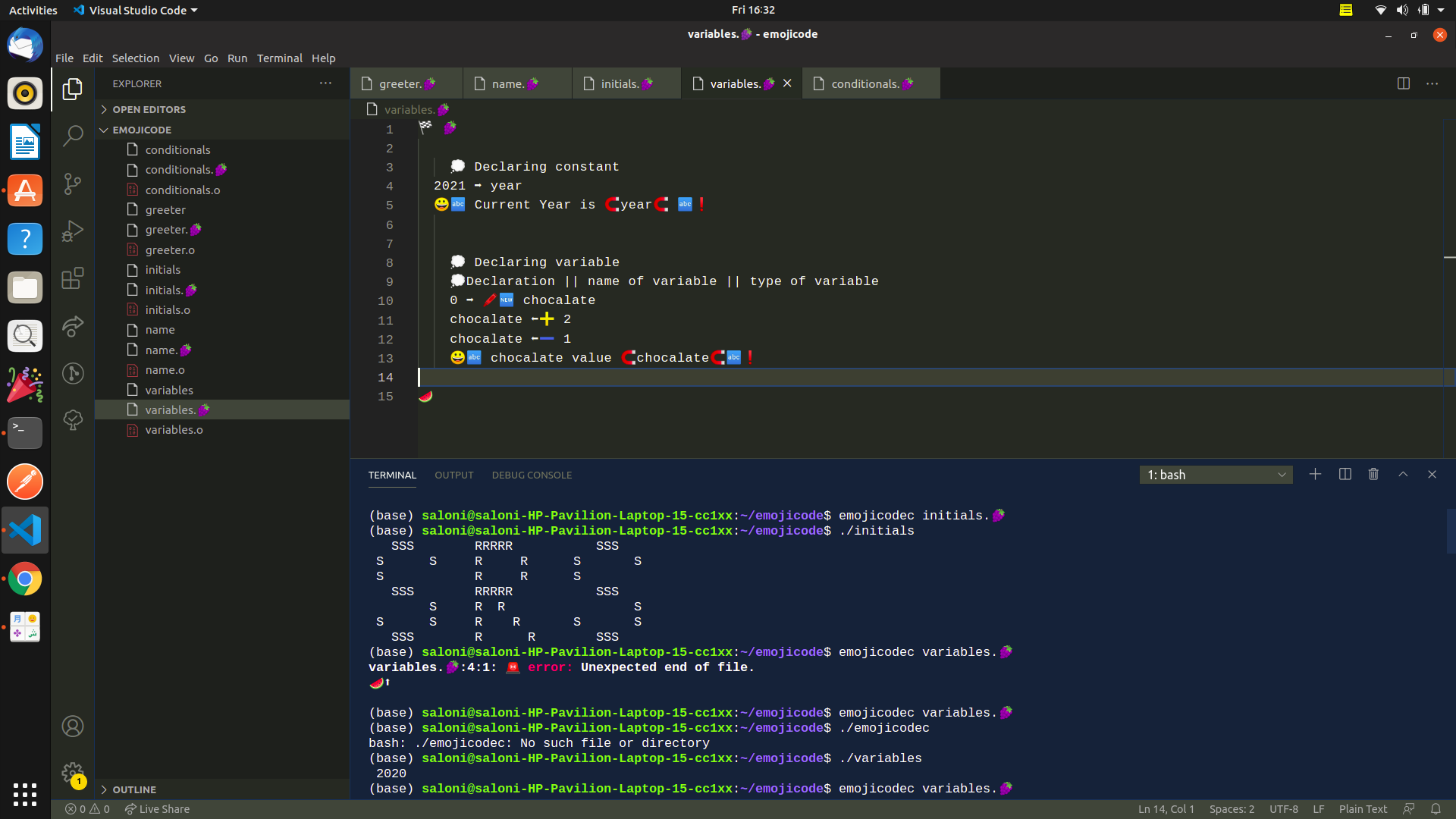 Learning Something New EmojiCode Lang from online Tutorial | Devpost