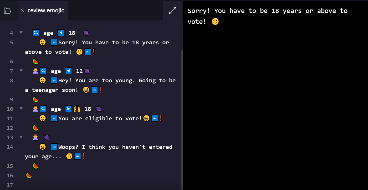 Check Age using emojicode | Devpost