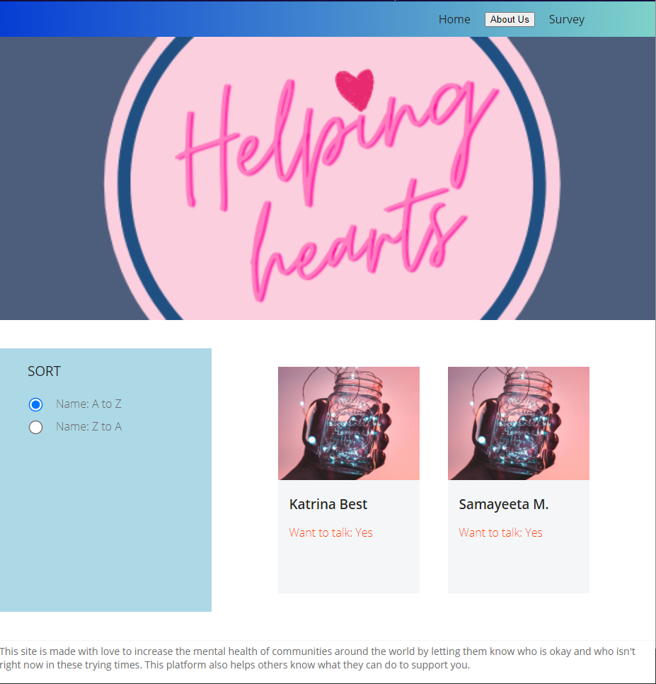 Helping Hearts | Devpost