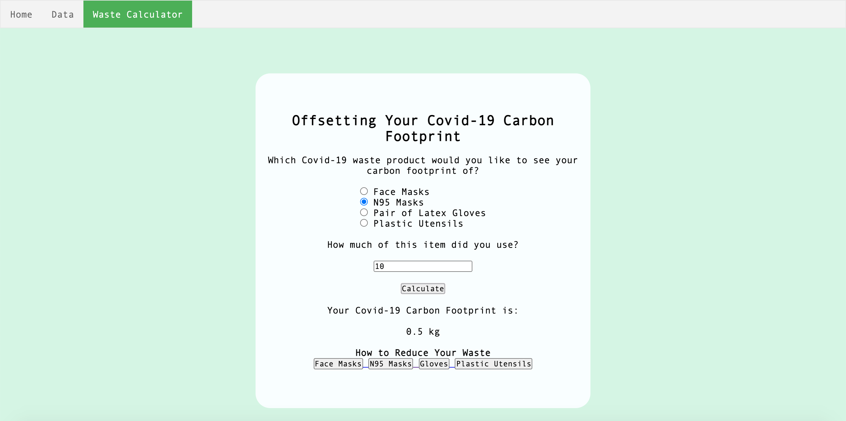 Covid-19 Carbon Calculator | Devpost