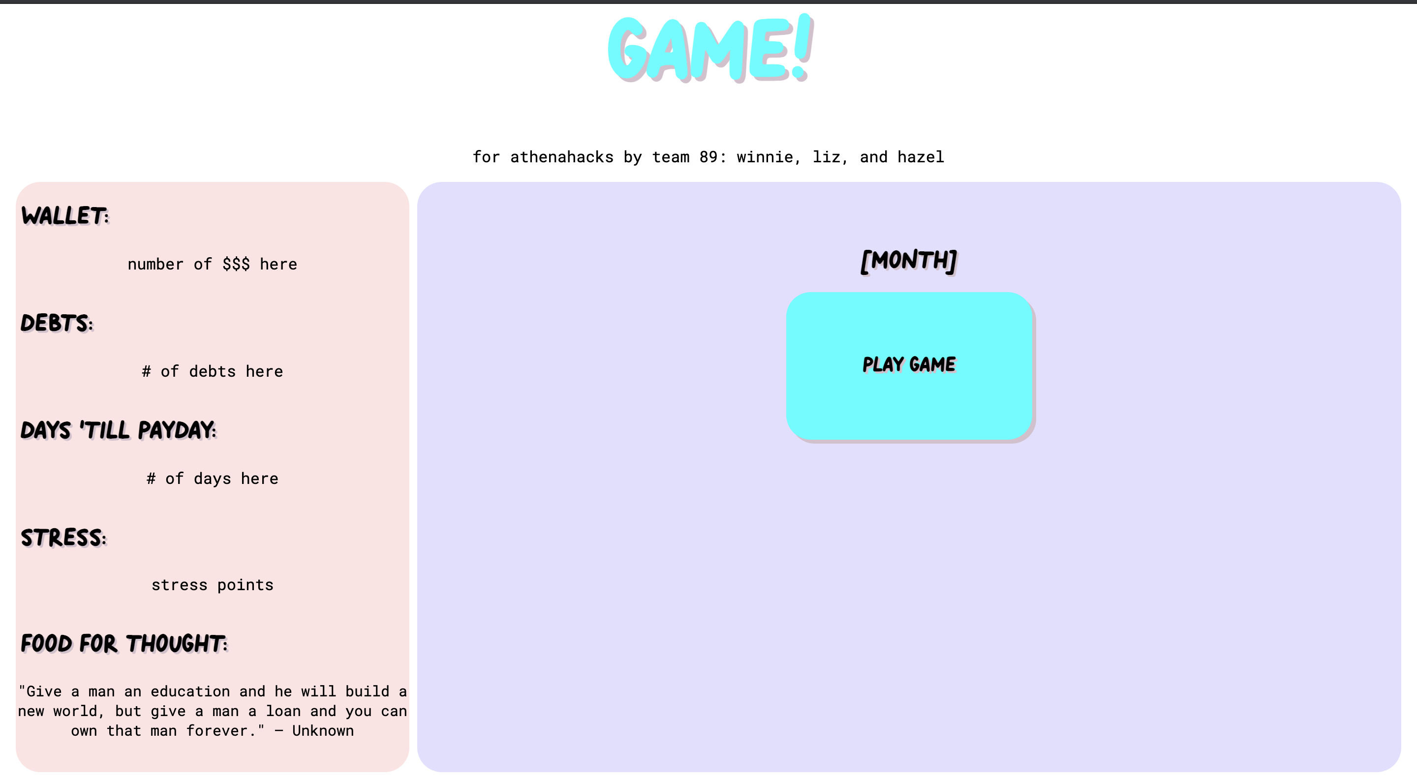 Sally's Financial Disaster | Devpost