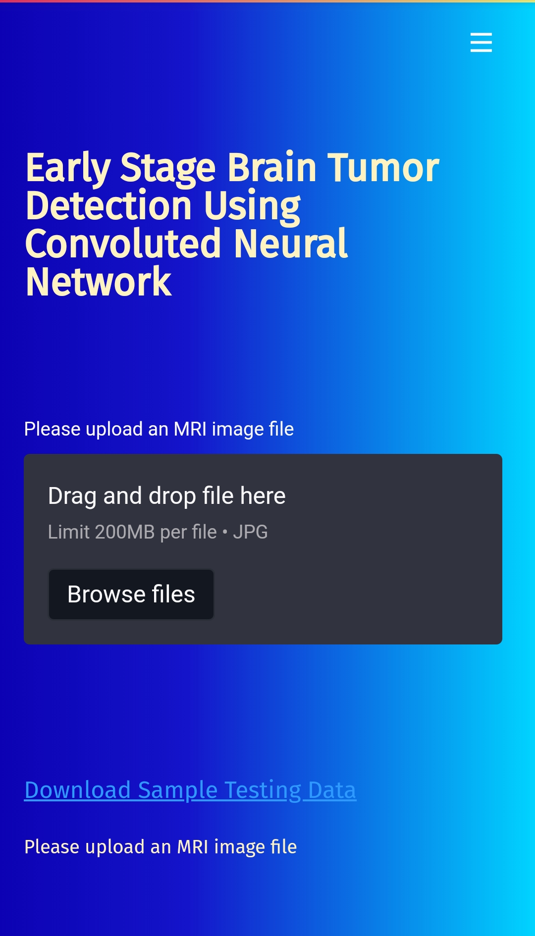Early Stage Brain Tumor Detection With Cnn Devpost