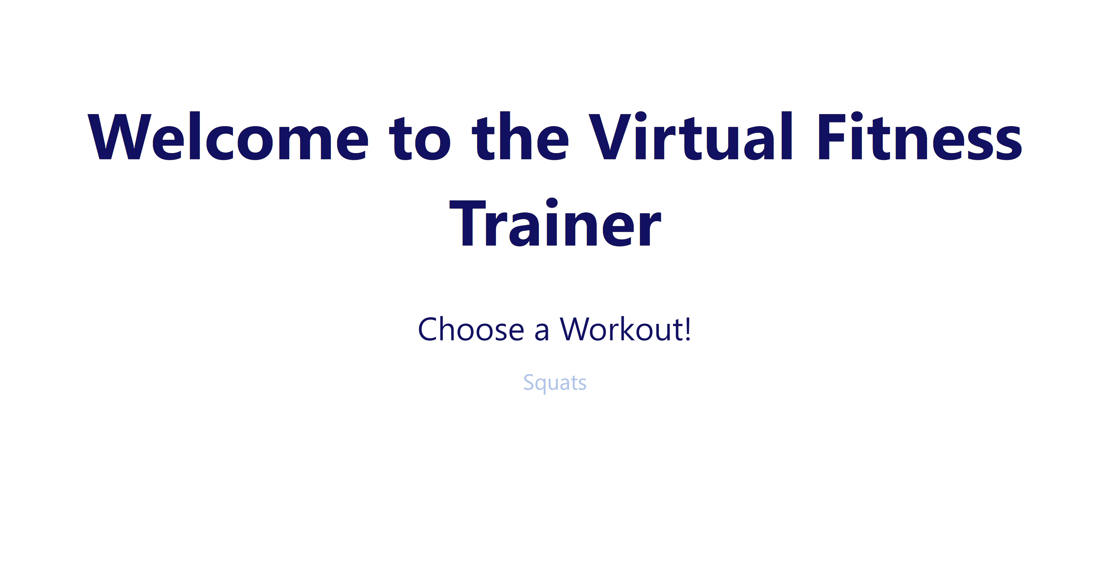 Virtual Fitness Trainer | Devpost