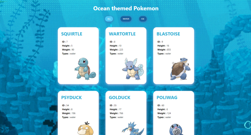 Ocean Dwelling Pokémon | Devpost