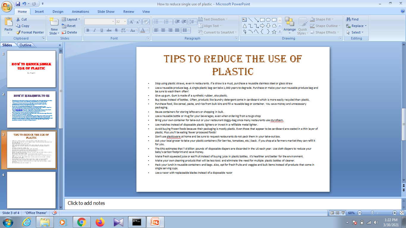 reduce single use of plastic | Devpost