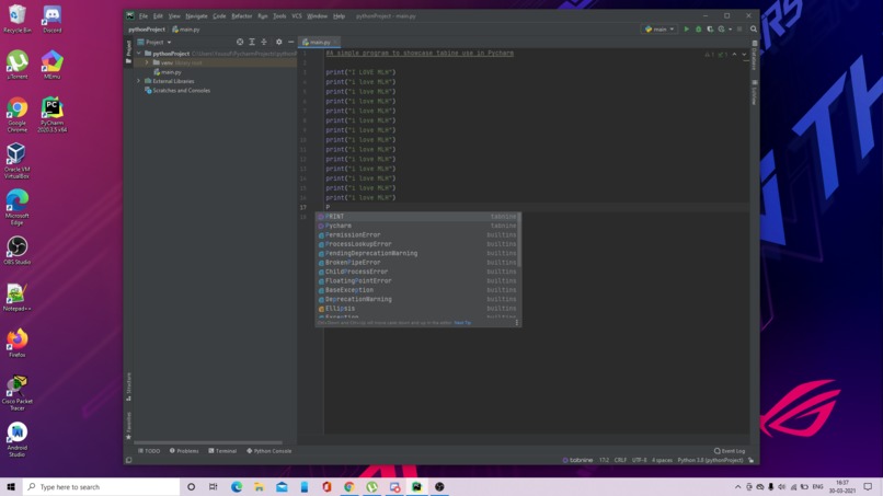 Tabnine in Pycharm | Devpost