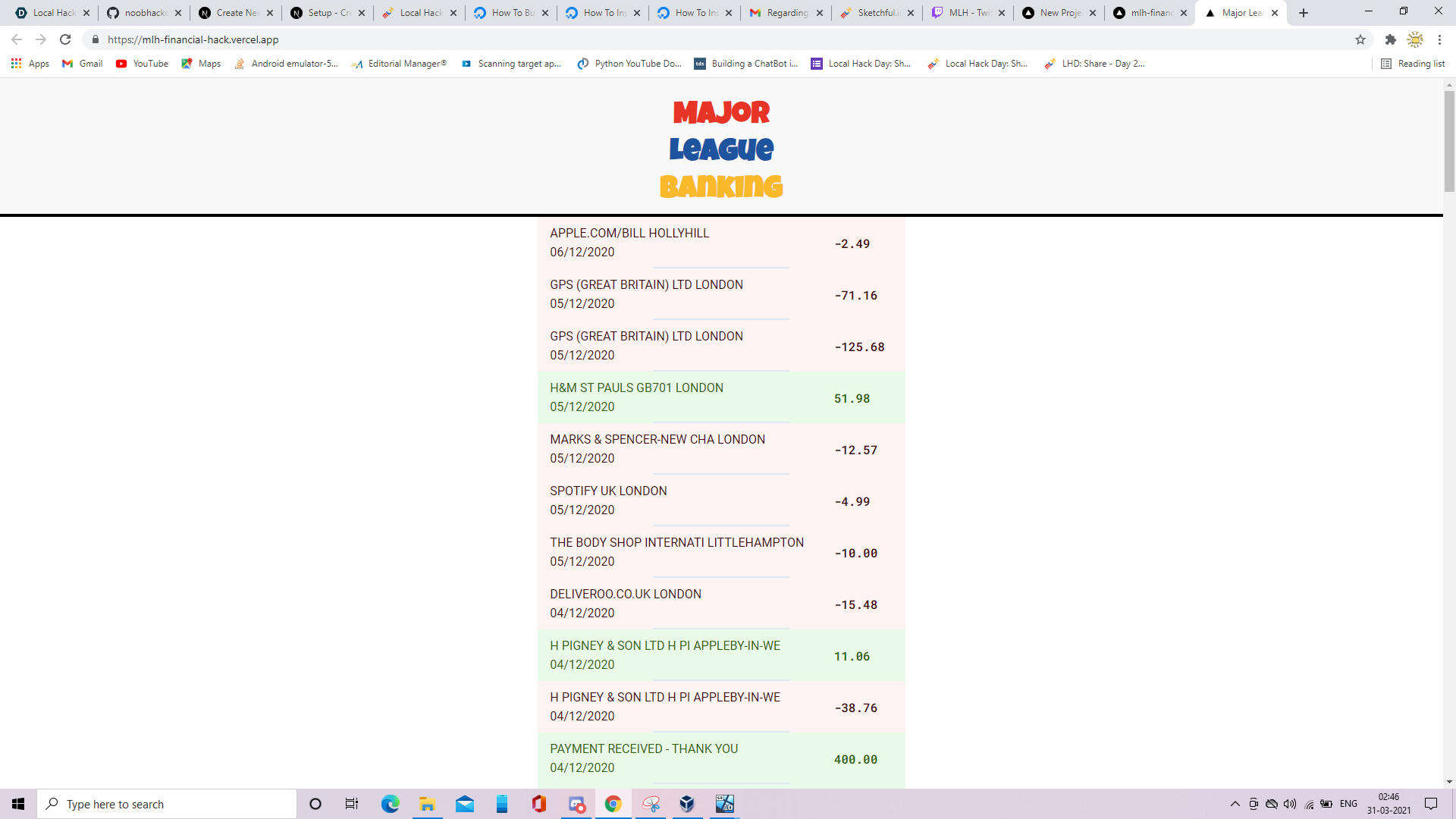 Create Financial Hack | Devpost
