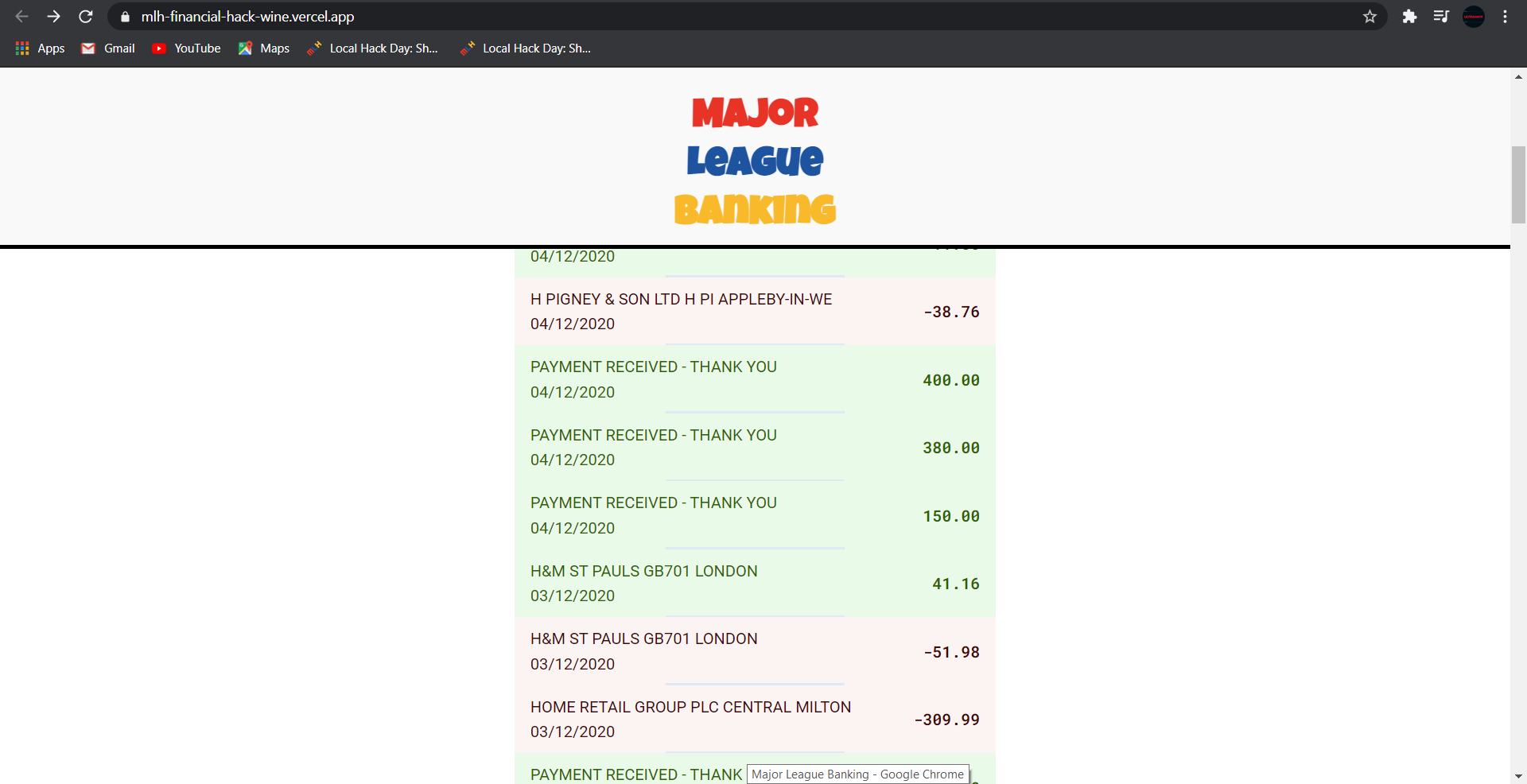 Financial Hack | Devpost