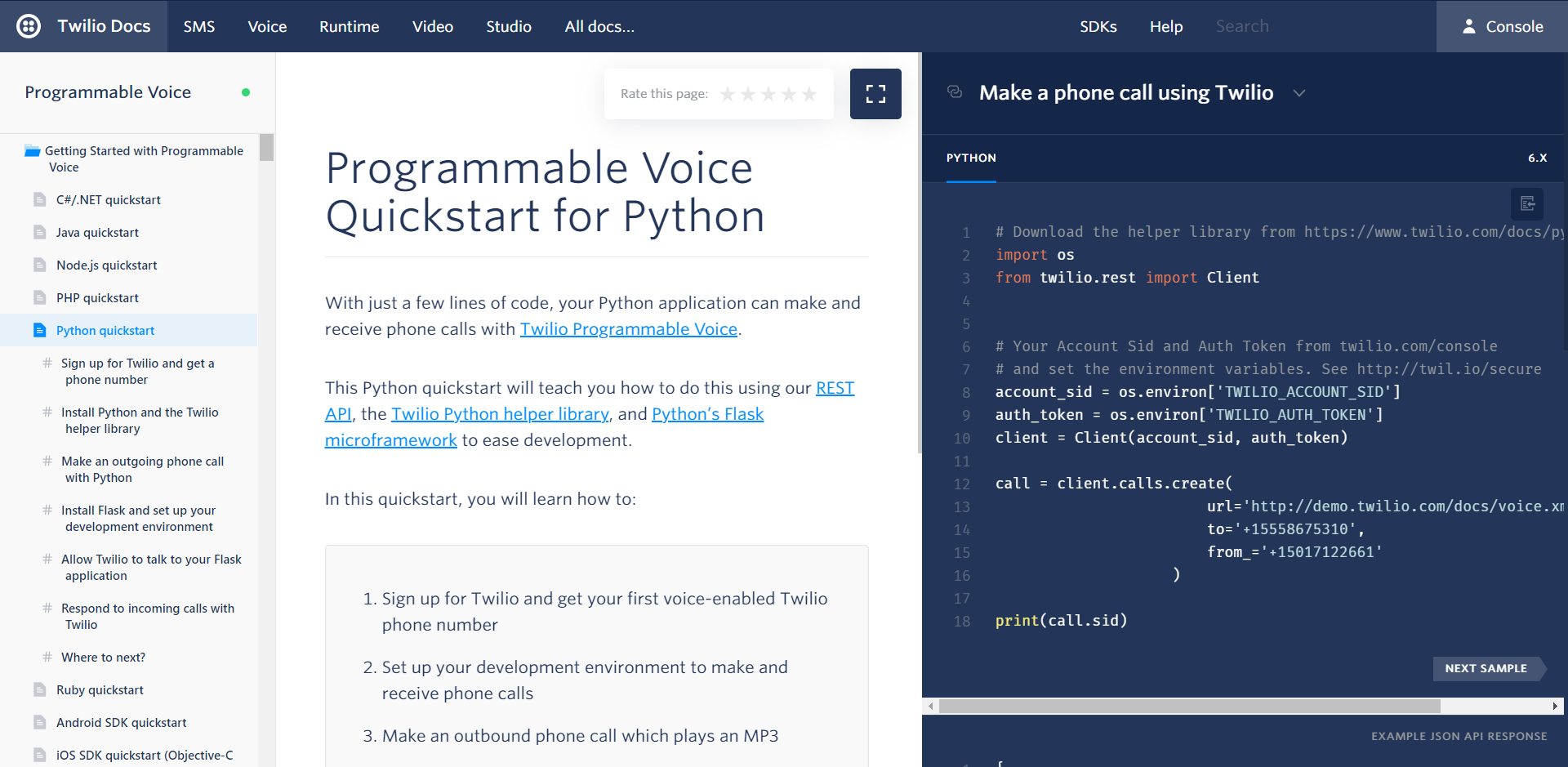 Make a phone call using twilio | Devpost