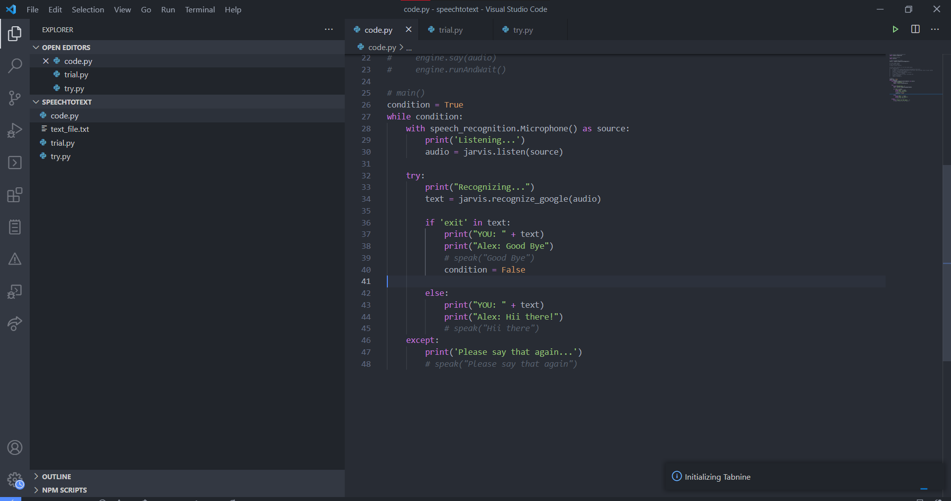Tried using Tabnine | Devpost