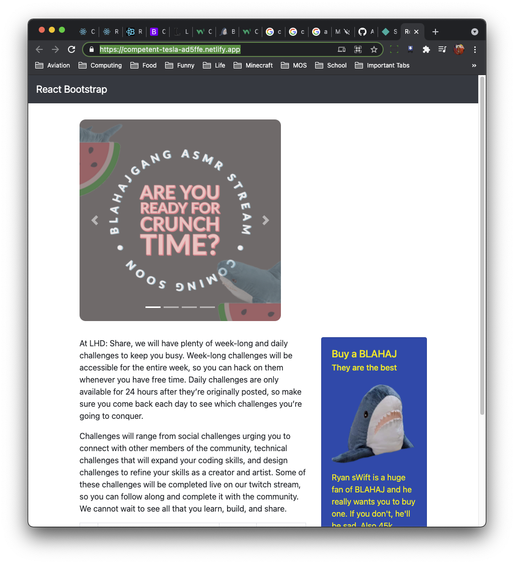 Try using a front-end framework | Devpost