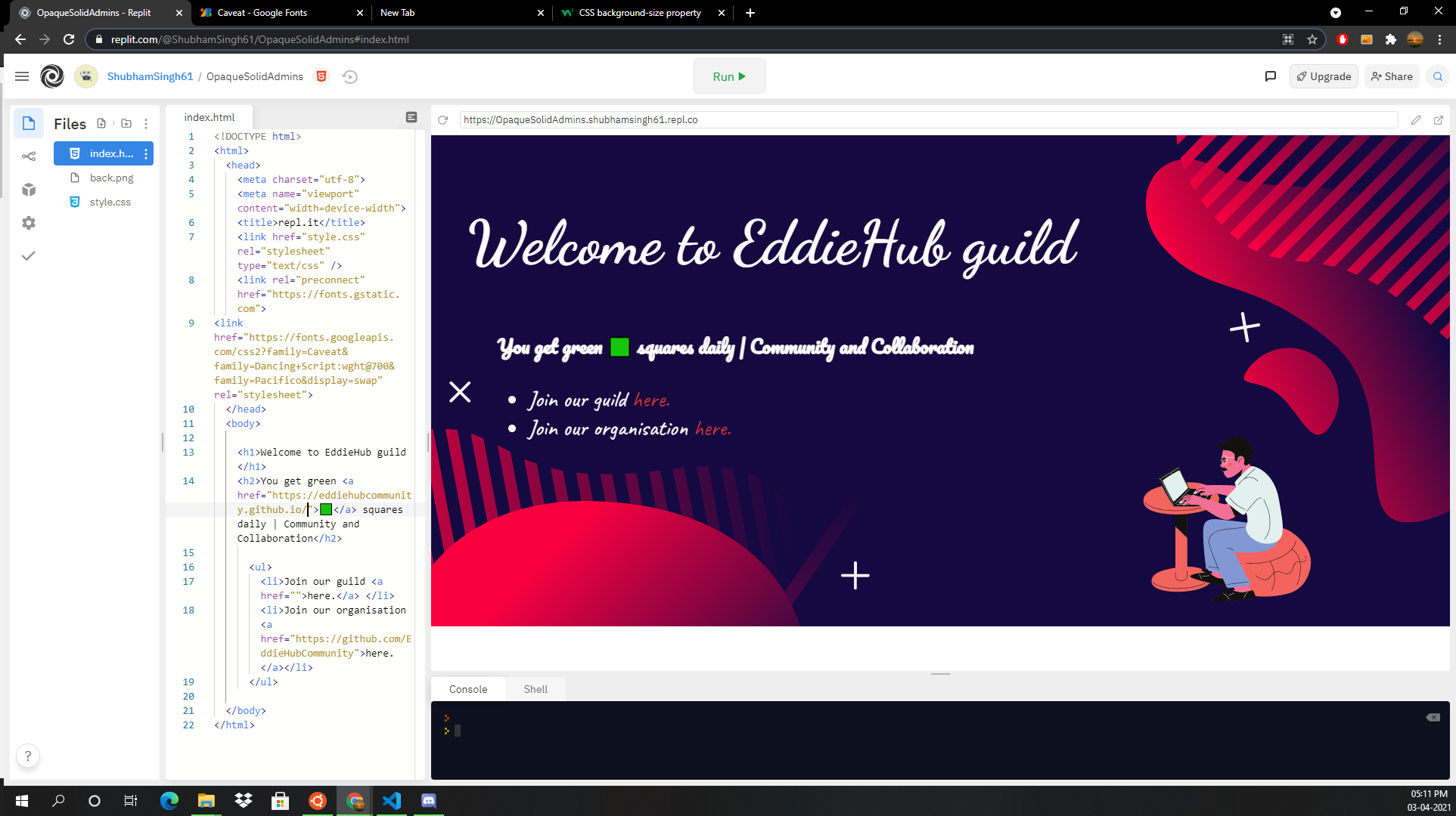 Guild Welcome website | Devpost