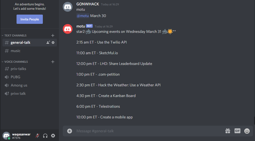 A Discord bot | Devpost