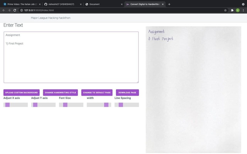 TEXT TO HUMAN HANDWRITING CONVERTER -OPEN INNOVATION | Devpost