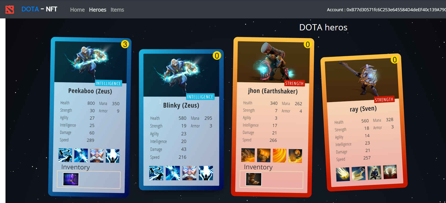 Dota compound NFTs | Devpost