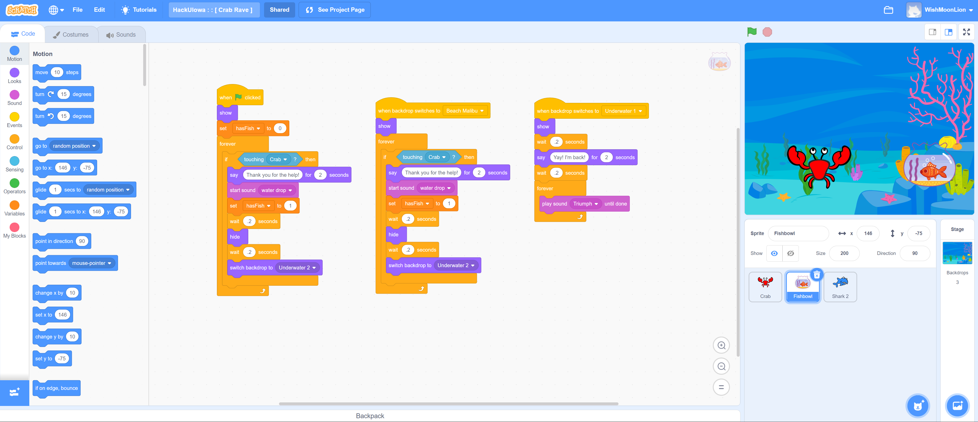 BeachHacks 2021 : : [ Crab Rave ] | Devpost