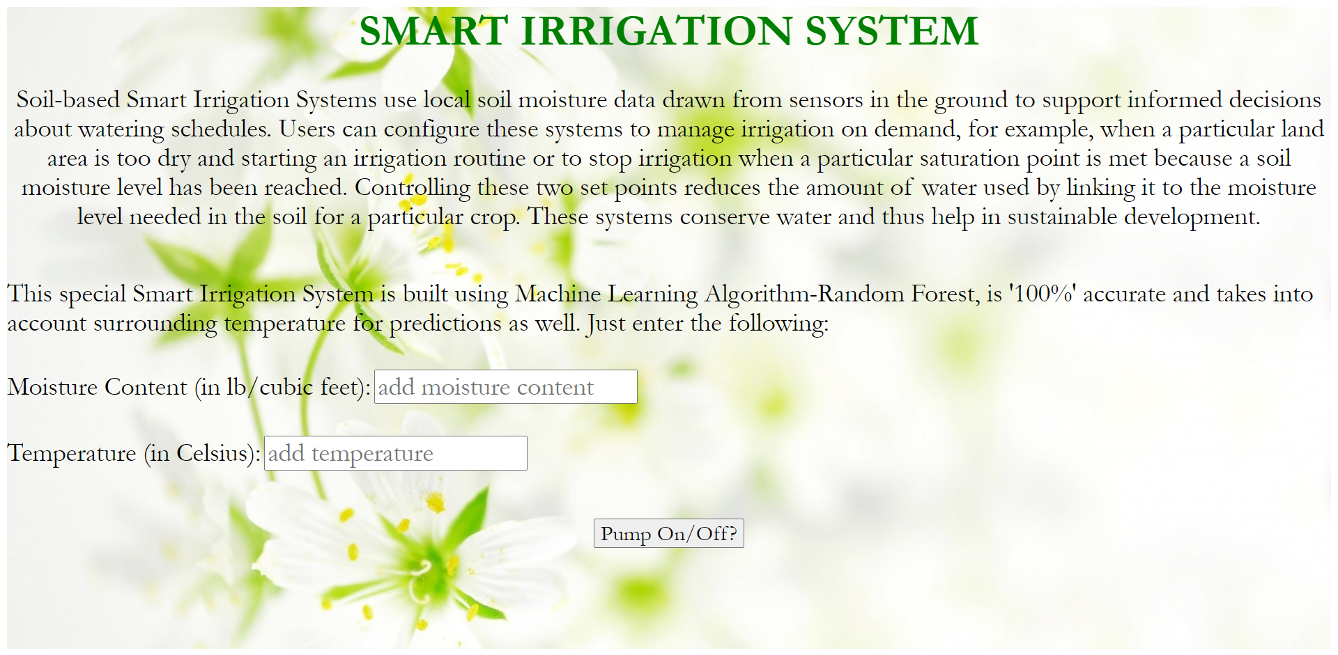 Smart Irrigation System | Devpost