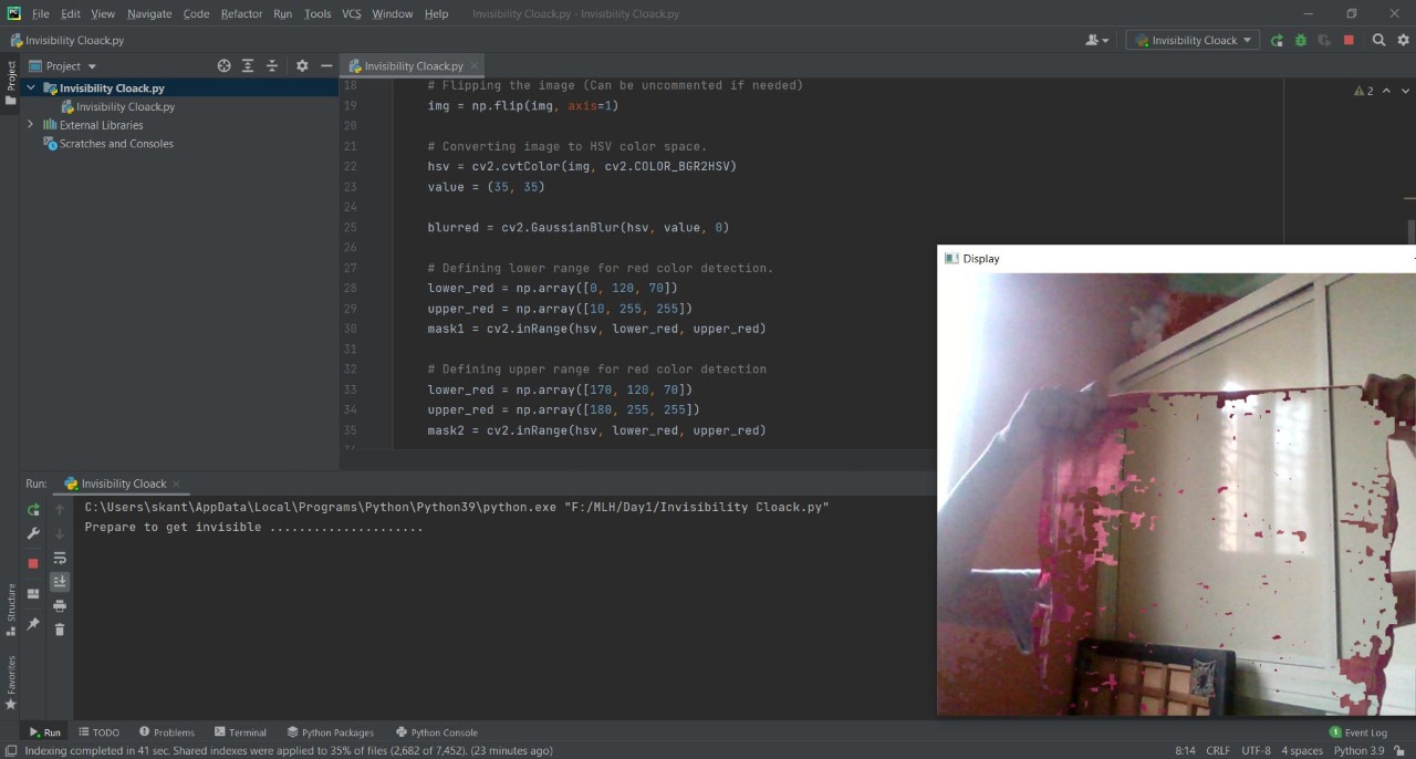 Invisibility cloak Program | Devpost