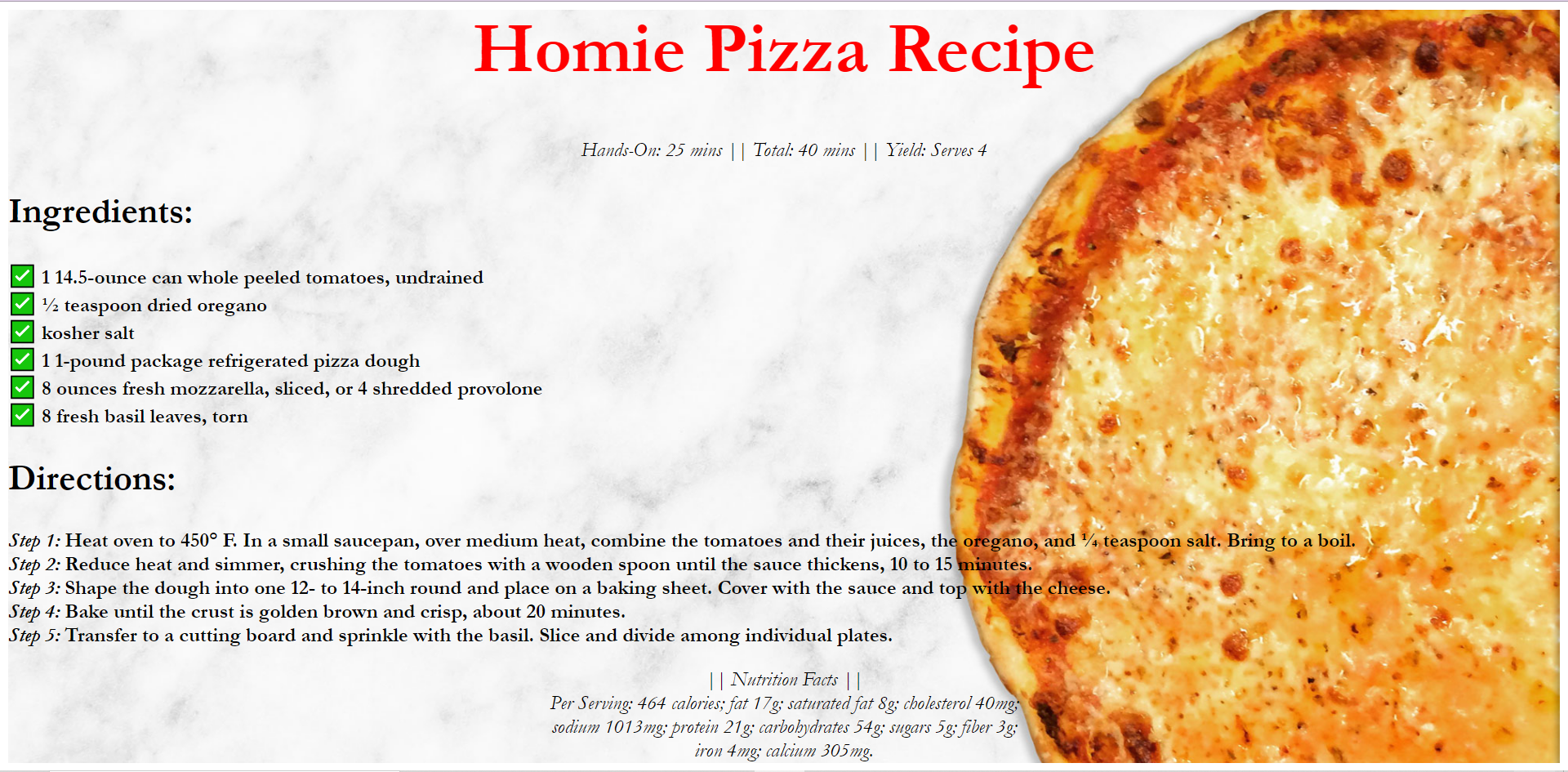 Homie Pizza Recipe | Devpost