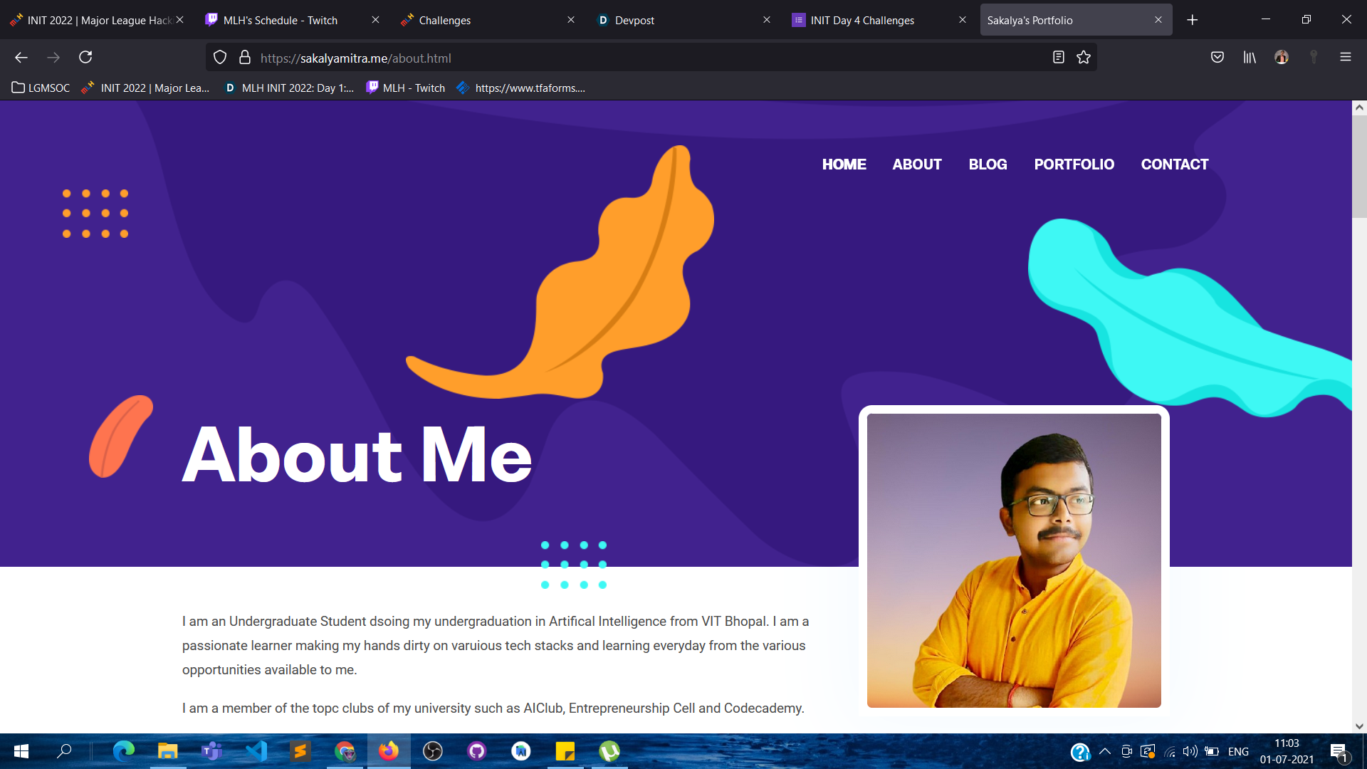 Redesigning my Portfolio website | Devpost