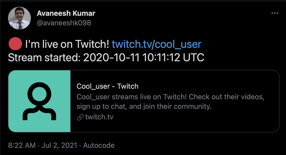 Twitch Twitter Bot | Devpost