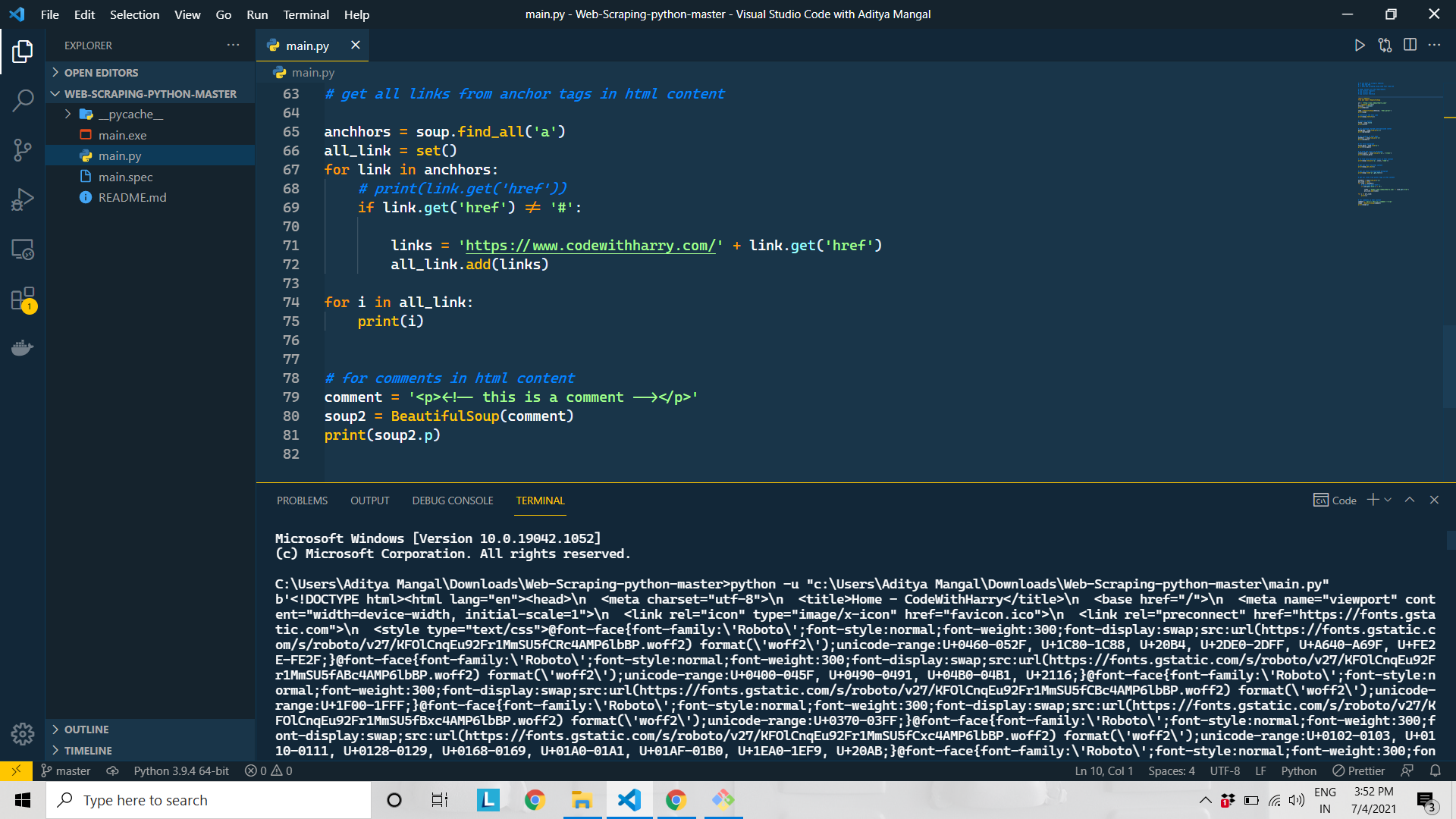 Web scraping | Devpost