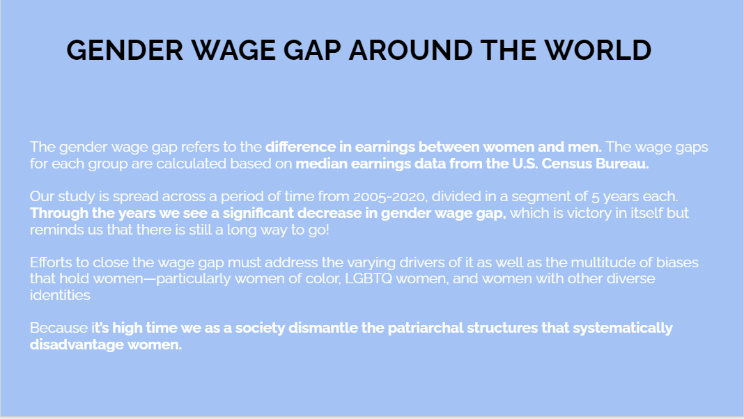 Study Of Gender Equality Around The World | Devpost