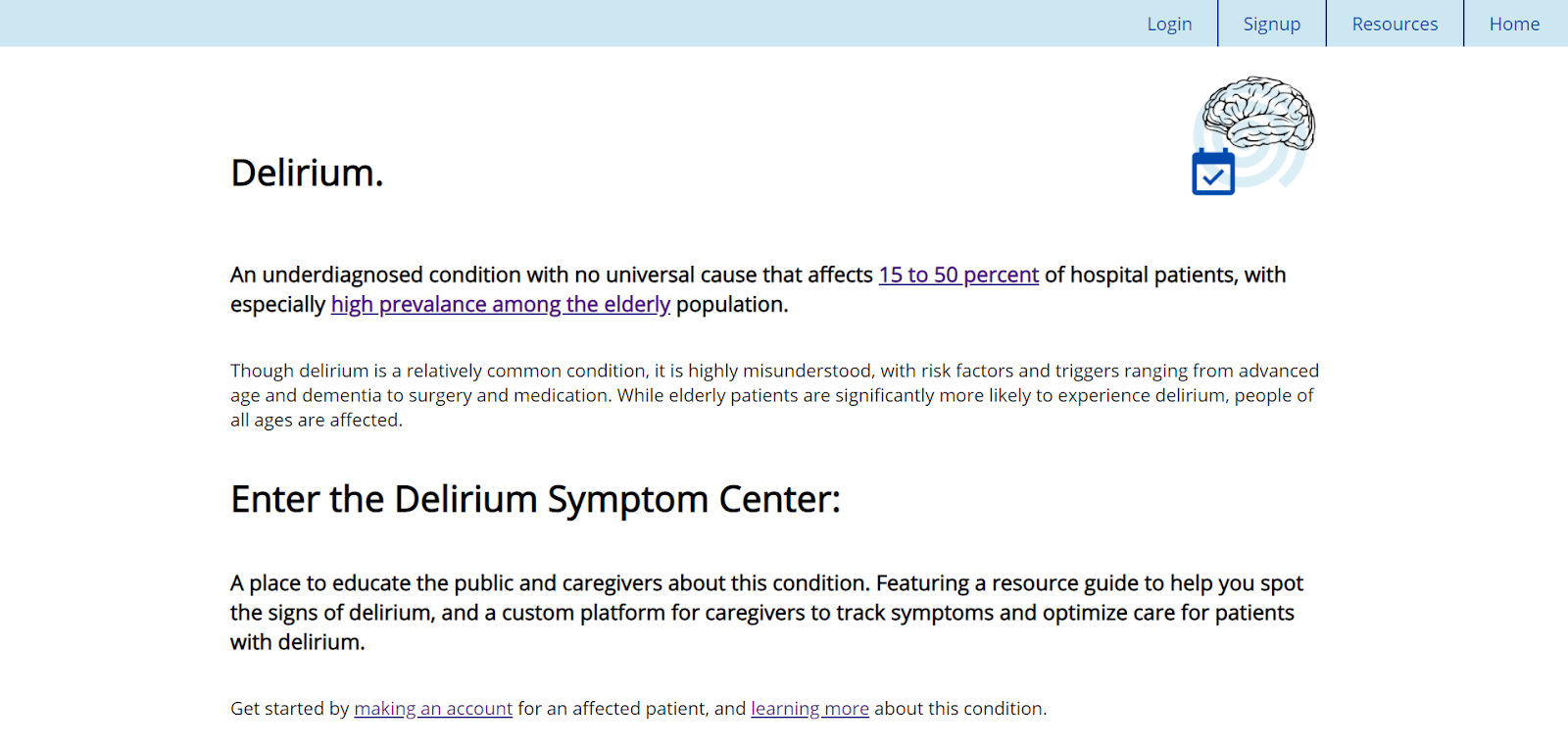 Delirium Symptom Center | Devpost