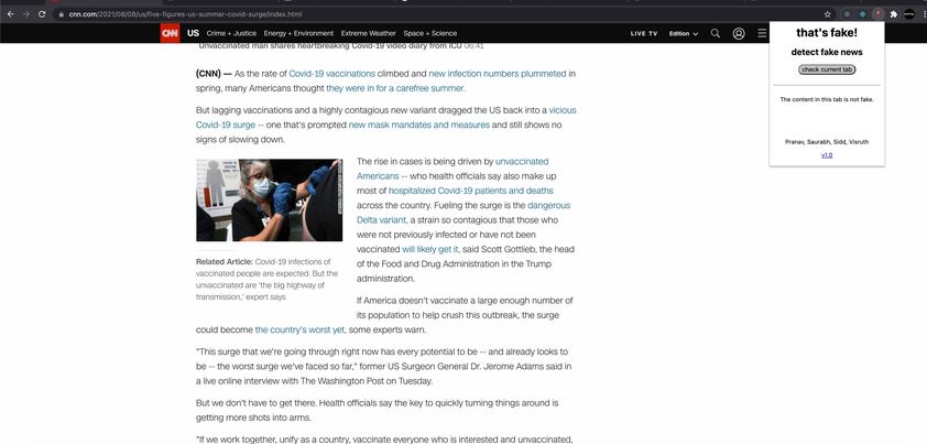 that's fake | Devpost