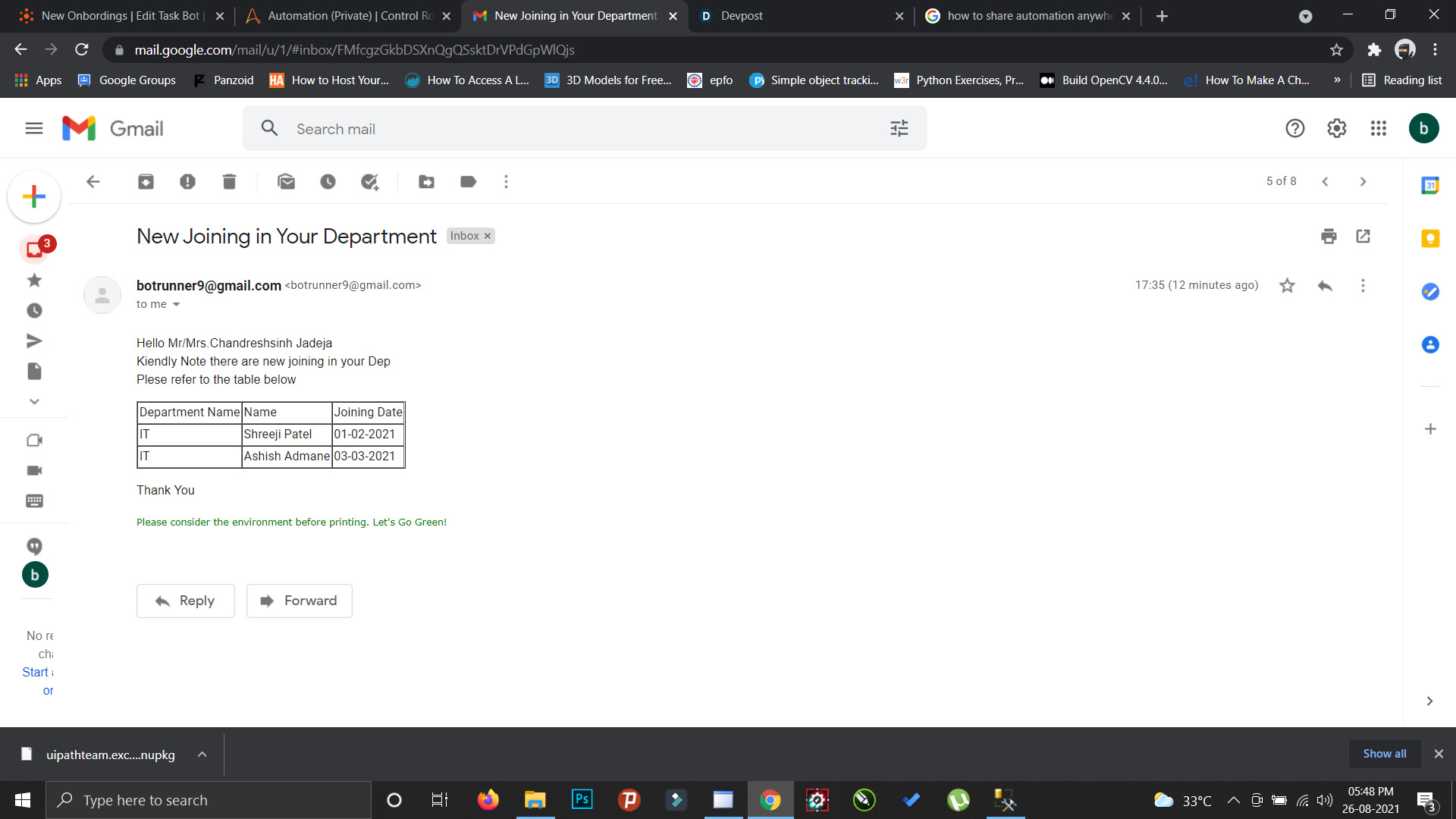 New Onbordings Process | Devpost