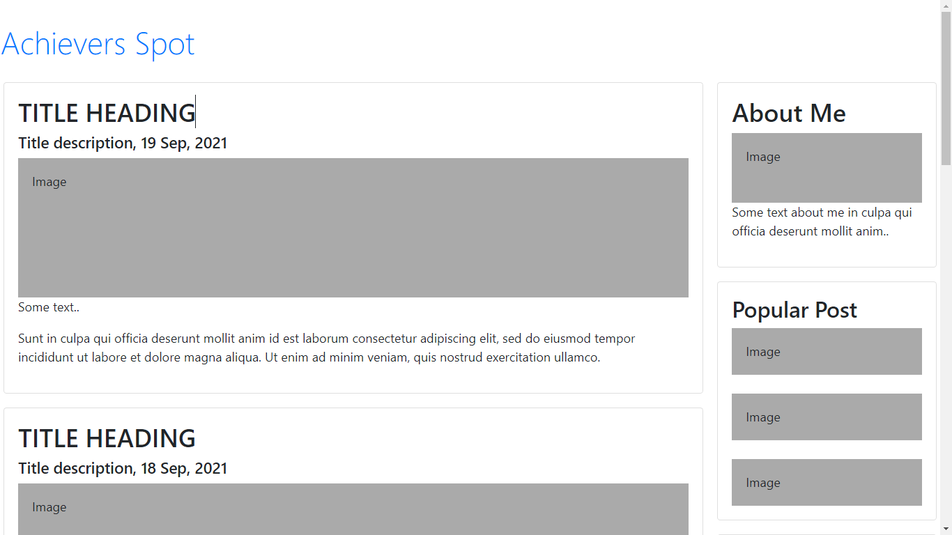 Achievers spot | Devpost