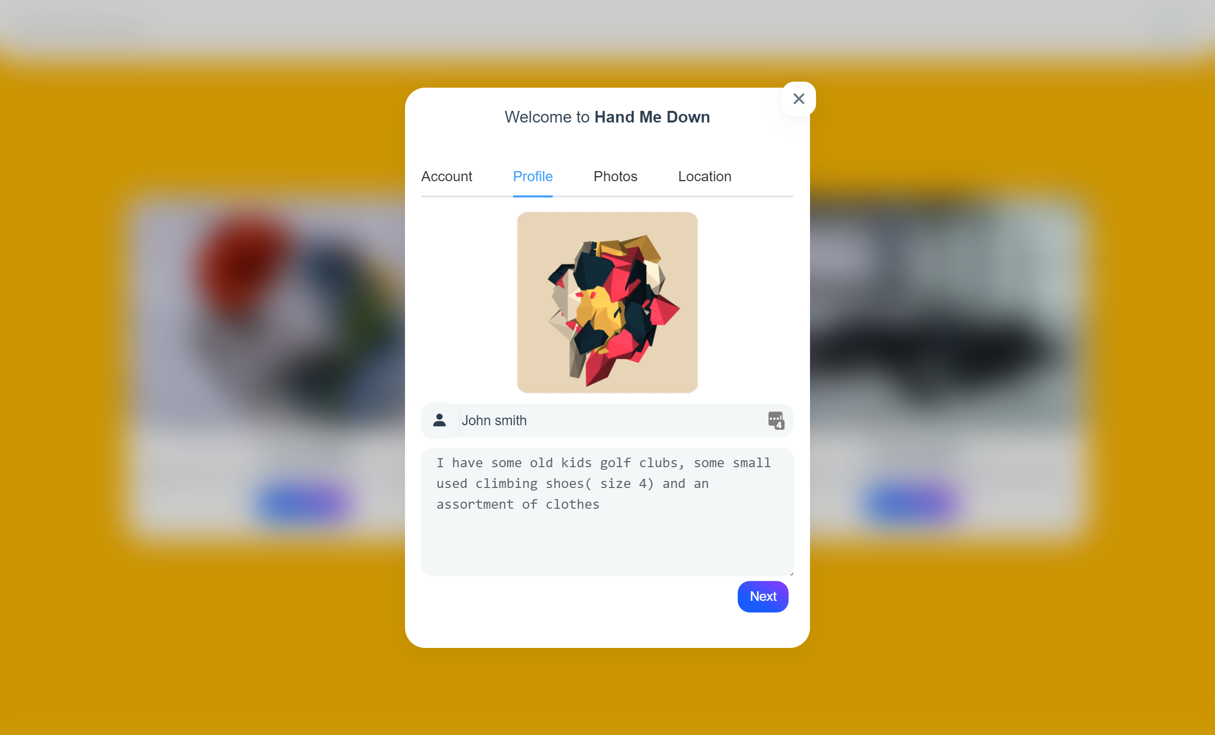 Hand me down | Devpost