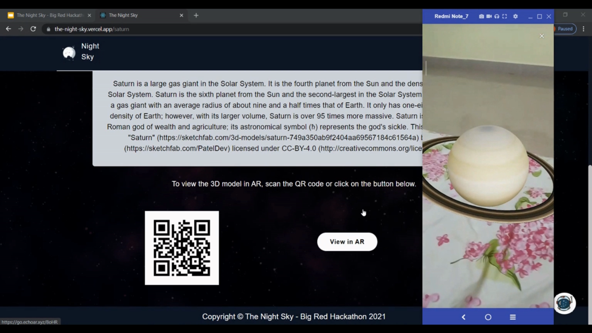 The Night Sky | Devpost