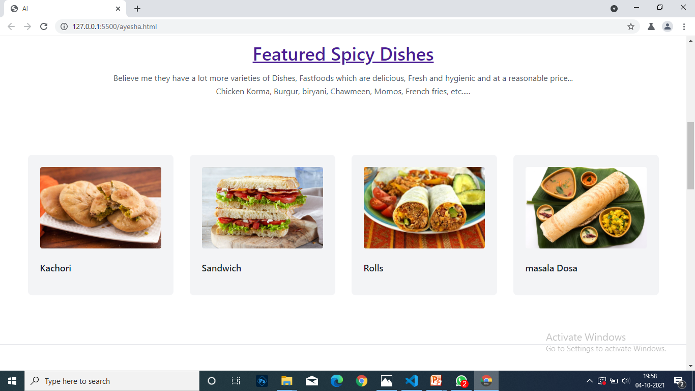 Website on Alig Spicy Food Restaurant | Devpost