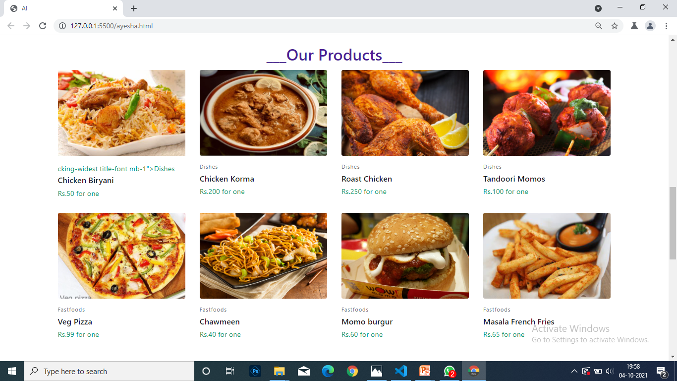 Website on Alig Spicy Food Restaurant | Devpost