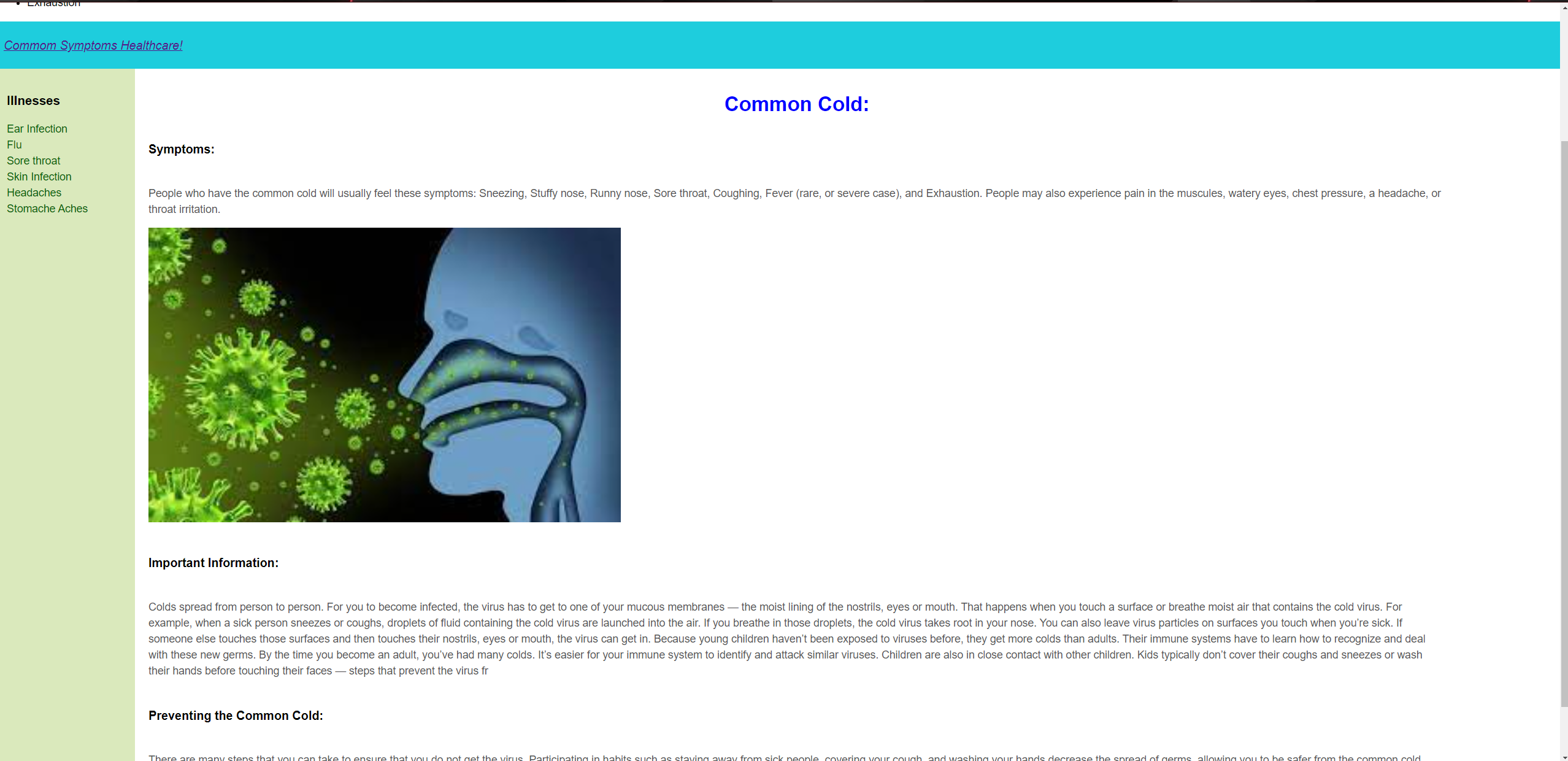 Common Symptoms Healthcare | Devpost