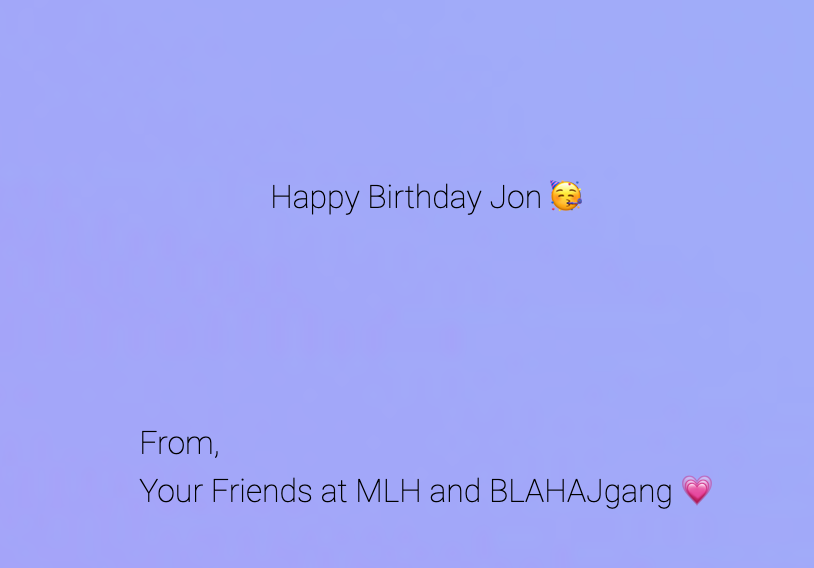 Jon's Birthday Card using GitHub Pages | Devpost