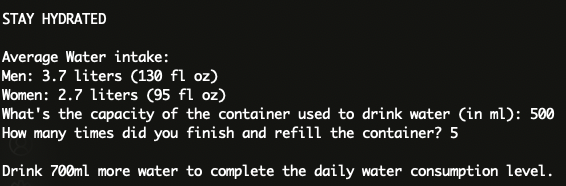 Stay Hydrated | Devpost