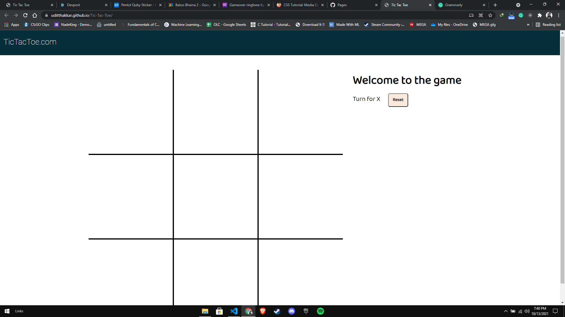 Simple Tic-Tac-Toe game | Devpost
