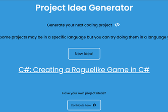 Project Idea Generator | Devpost