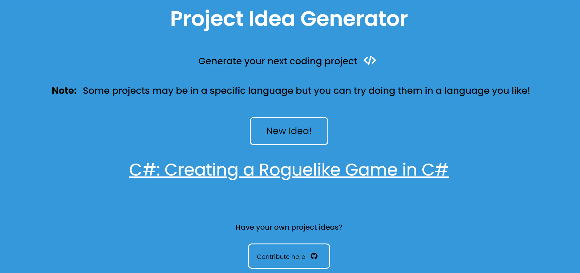 Project Idea Generator | Devpost